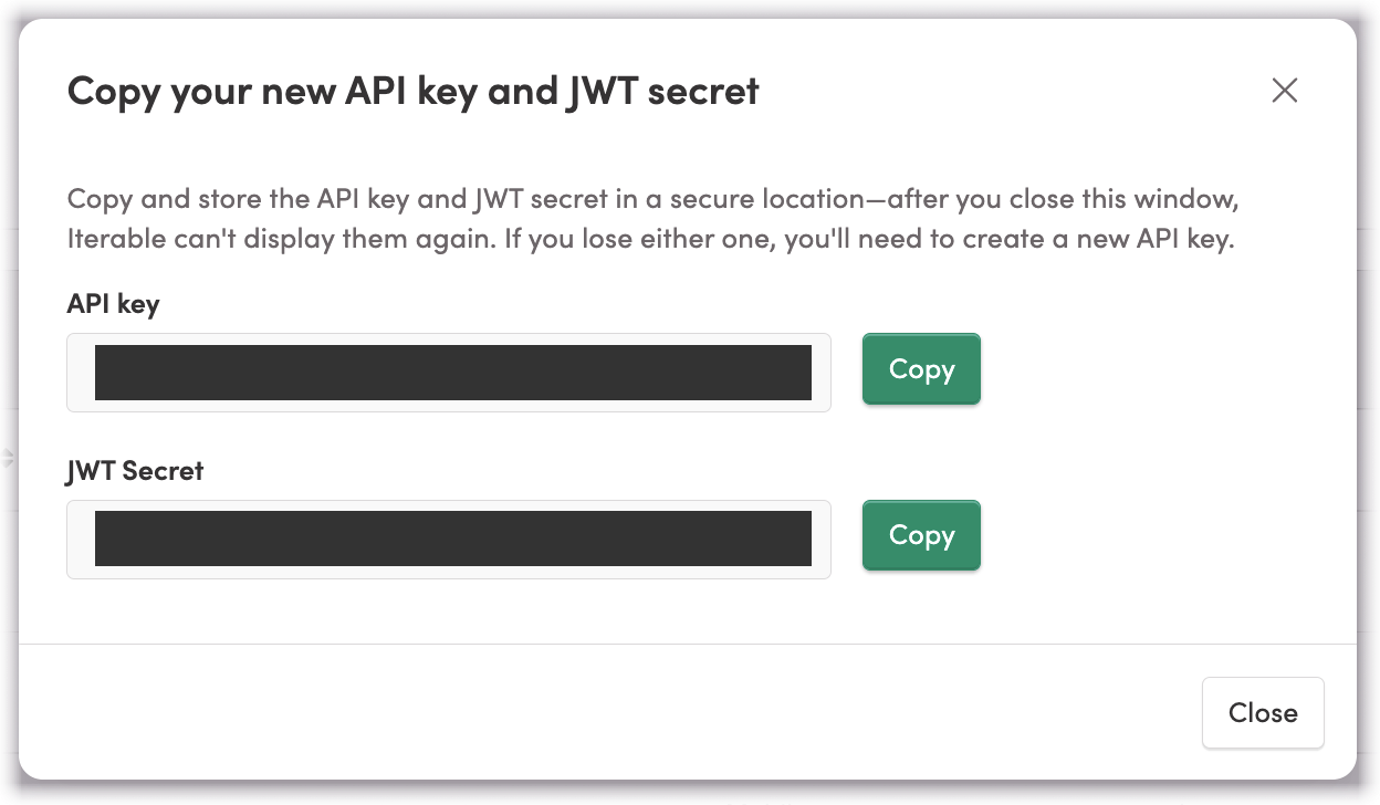 API Keys – Iterable Support Center