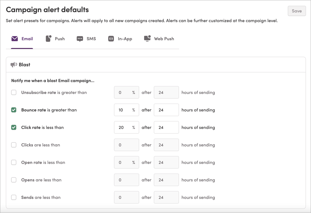 Campaign Performance Alerts – Iterable Support Center