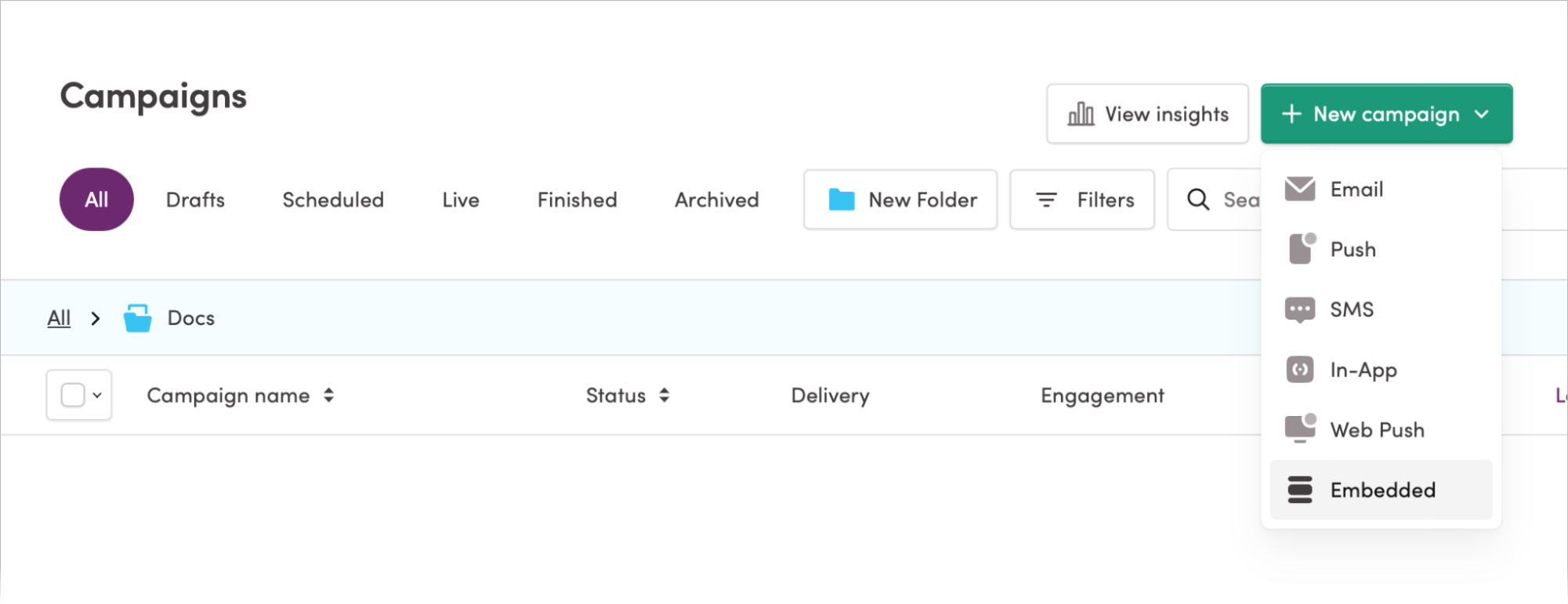 Creating Embedded Message Campaigns – Iterable Support Center Creating Embedded Message Campaigns – Iterable Support Center