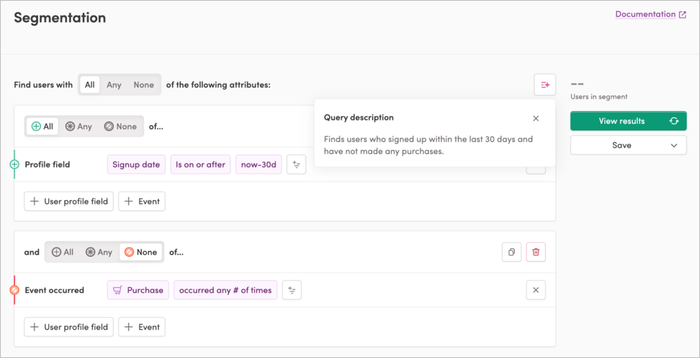 Creating a Segmentation Query – Iterable Support Center