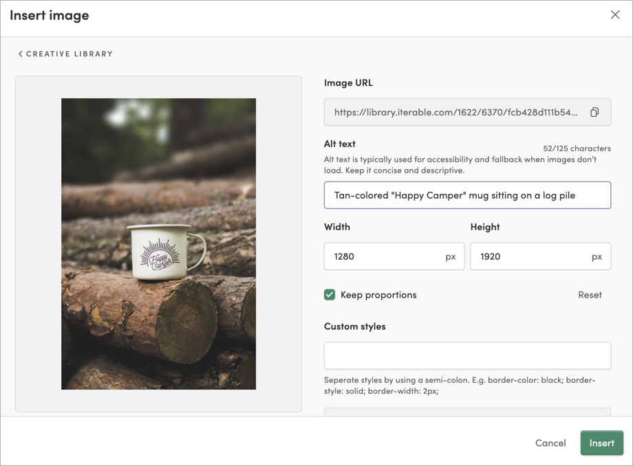 Creative Library – Iterable Support Center