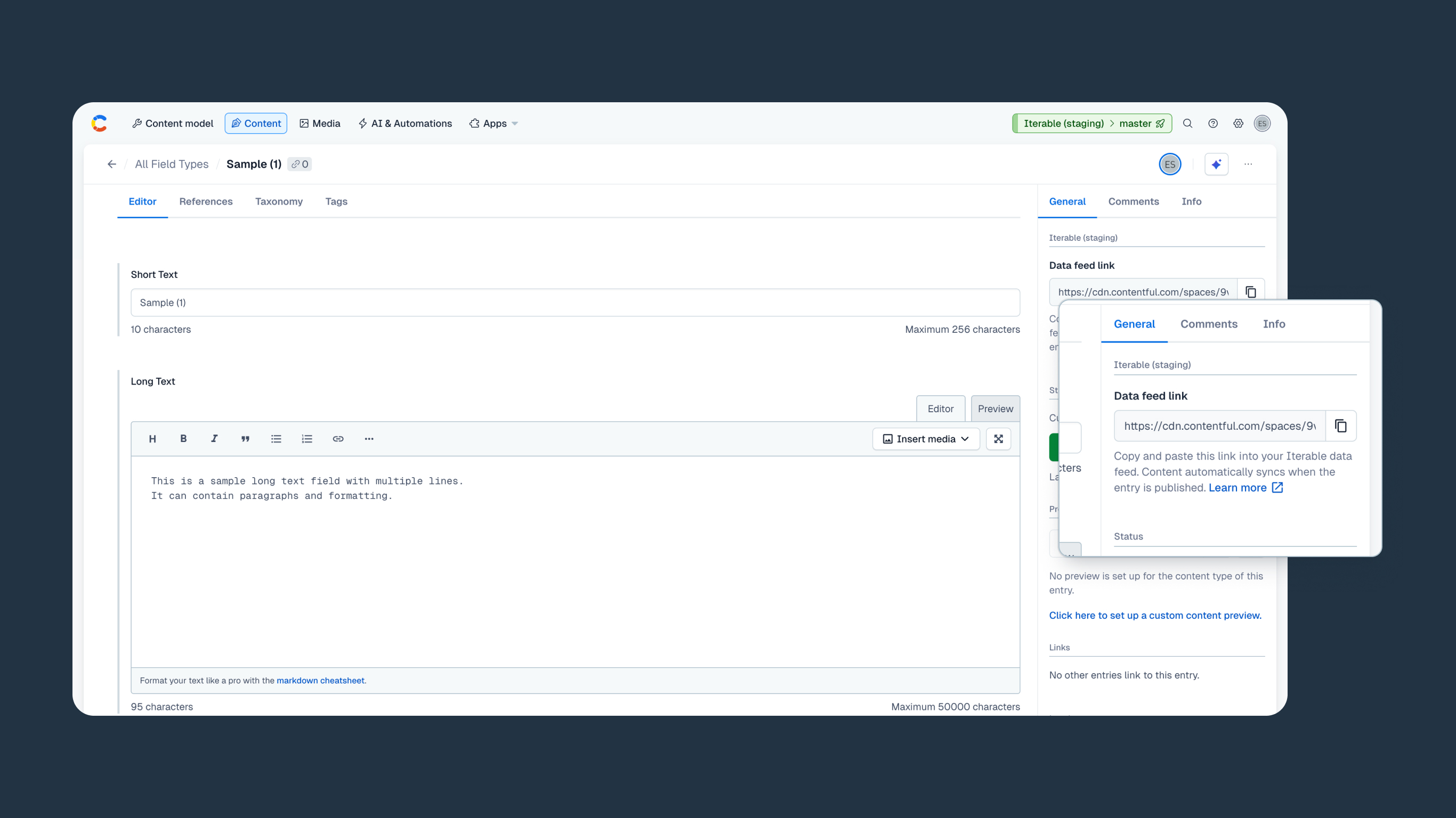 Contentful + Iterable Integration – Iterable Support Center