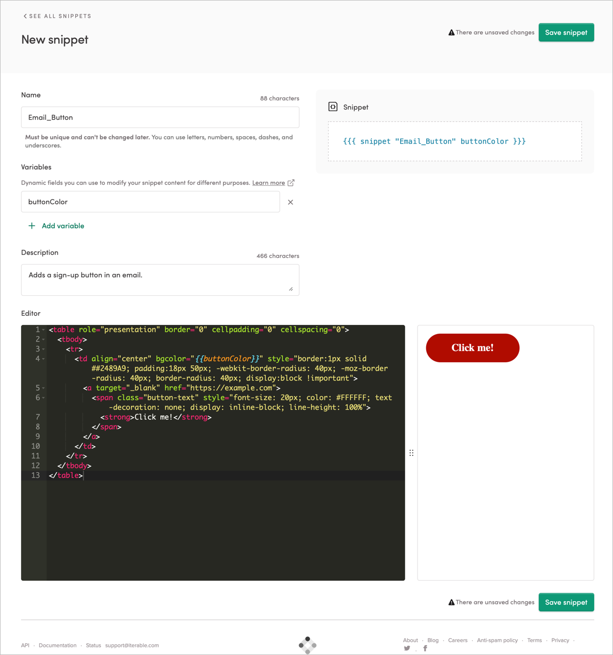Tutorial Create Your First Snippet Iterable Support Center