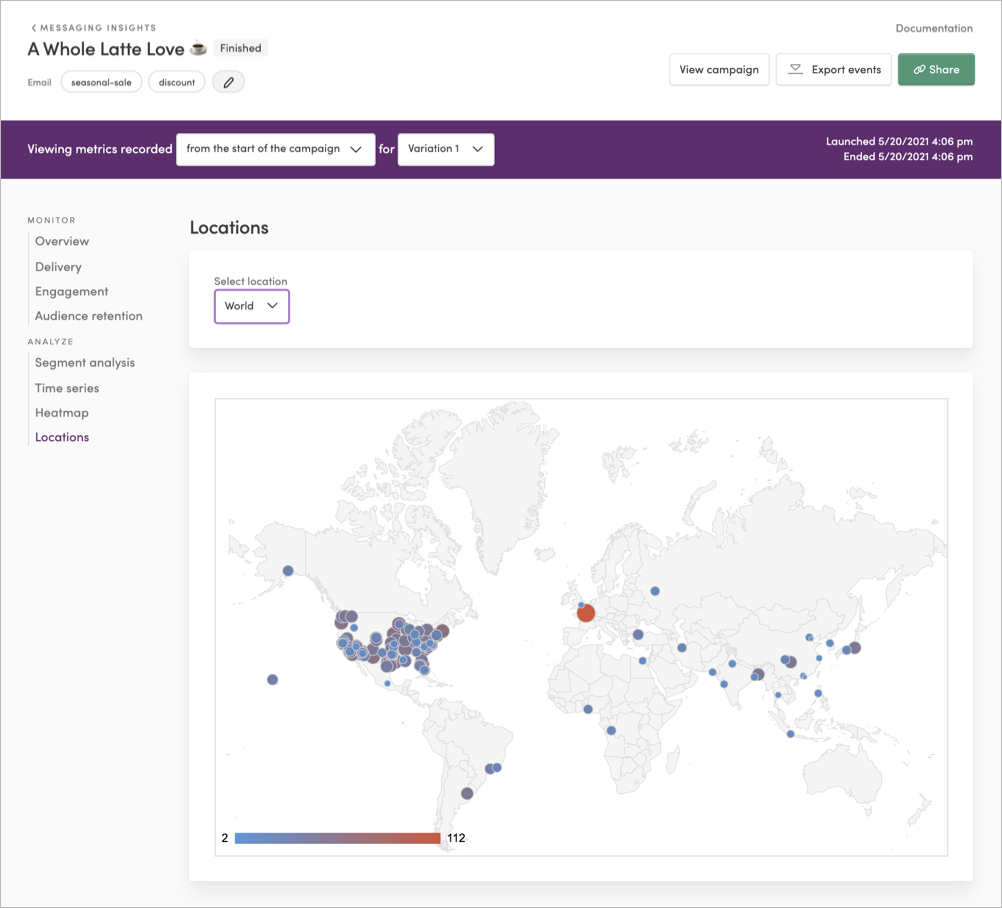Viewing Campaign Analytics – Iterable Support Center